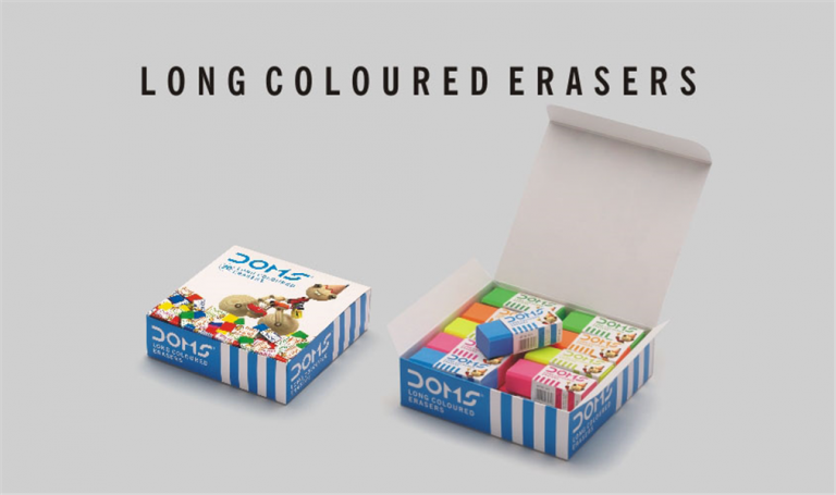 3470 - DOMS LONG COLOURED ERASER 20 PCS - Naman Limited